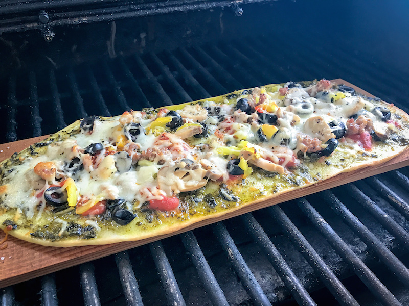 Cedar Plank Flat Bread Pizza - Madison Fireplace & Patio